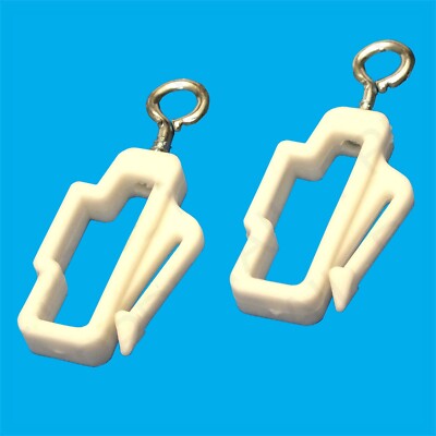 10x Plastic White Curtain Line End Rail Hooks, Track Stoppers, Glide ...