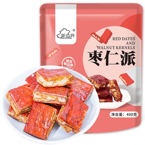 Jujube Pie Red dates with walnuts 400g vacuum packing 枣仁派红枣夹核桃仁400g ...
