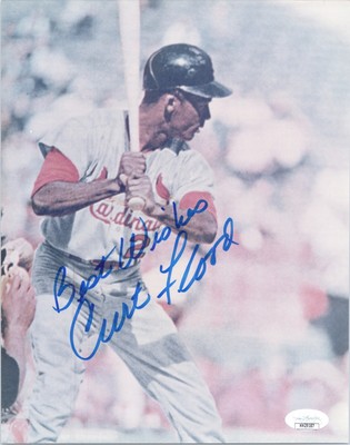 Curt Flood St. Louis Cardinals Signed 8x10 JSA Authenticated | eBay