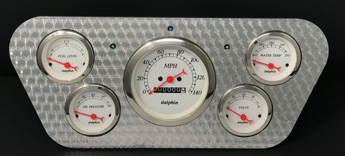 1953 1954 1955 Ford Truck 5 Gauge Dash Panel Engine Turned Billet White ...