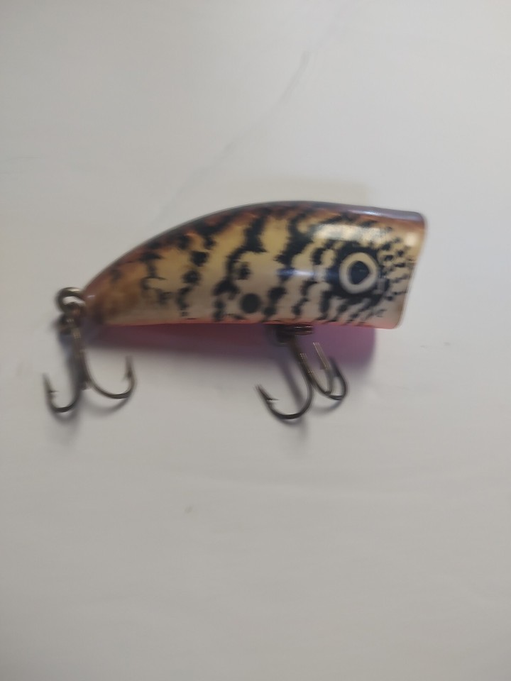 Vintage Lazy Ike NATURAL CHUG IKE Crawfish Color Topwater Fishing Lure ...