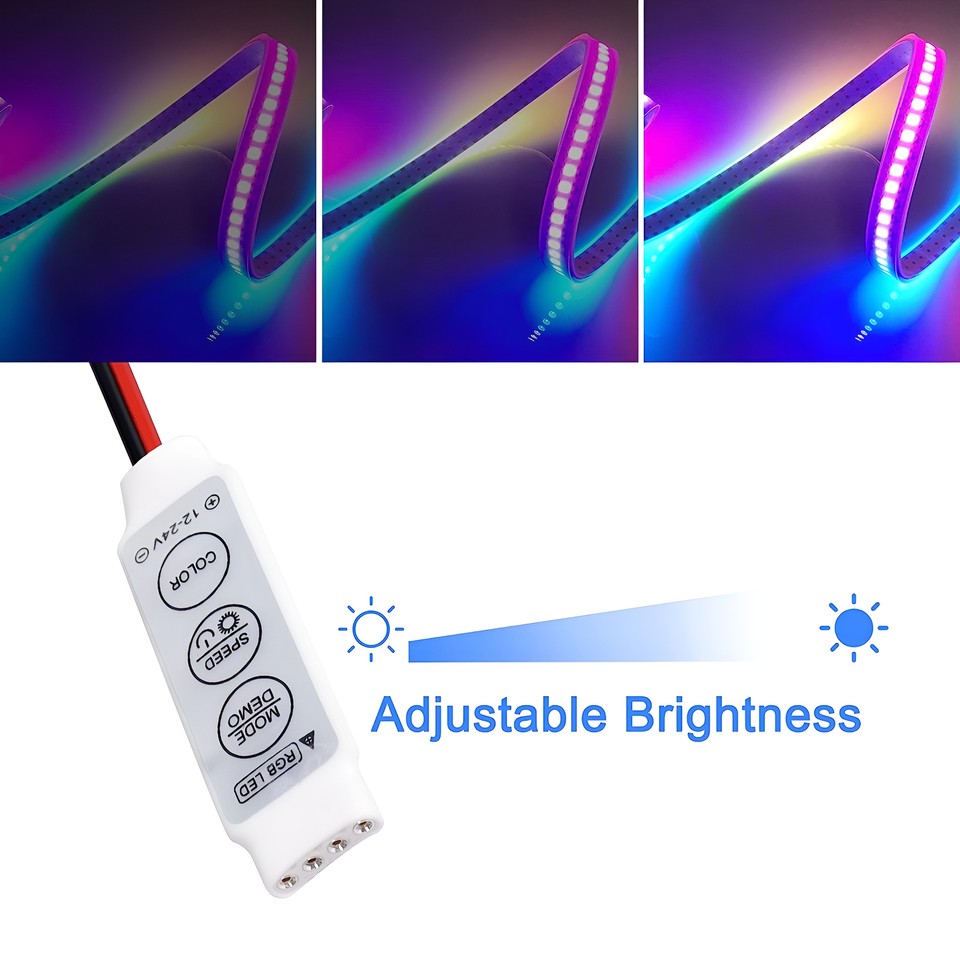 5pcs ABI 4-Pin Mini RGB LED Controller 3-Key Dimmer for LED Strip ...