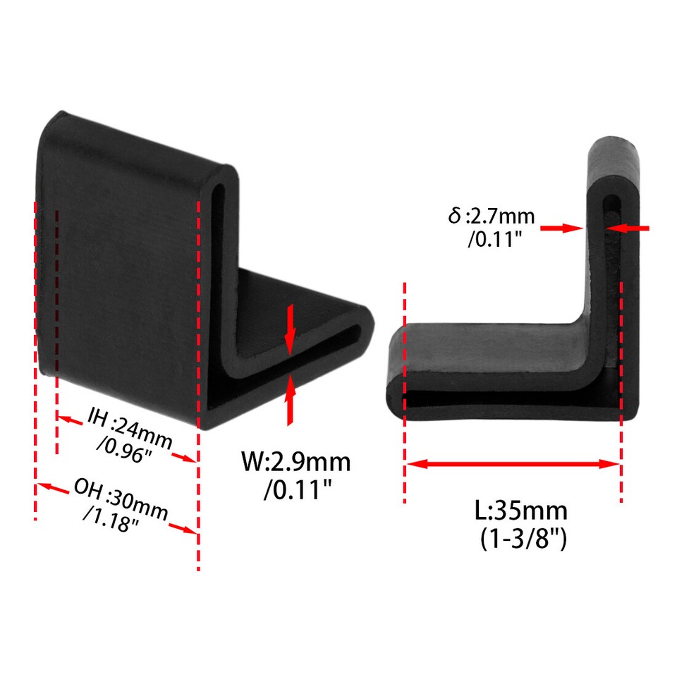 Flyshop 24PCS Rubber Angle Iron Caps Shelving Leg Protectors Bed Frame ...