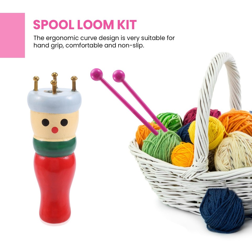 French Knitter Tool 2 Pack, Wooden Knitting Set Spool Knitting Doll8869 ...