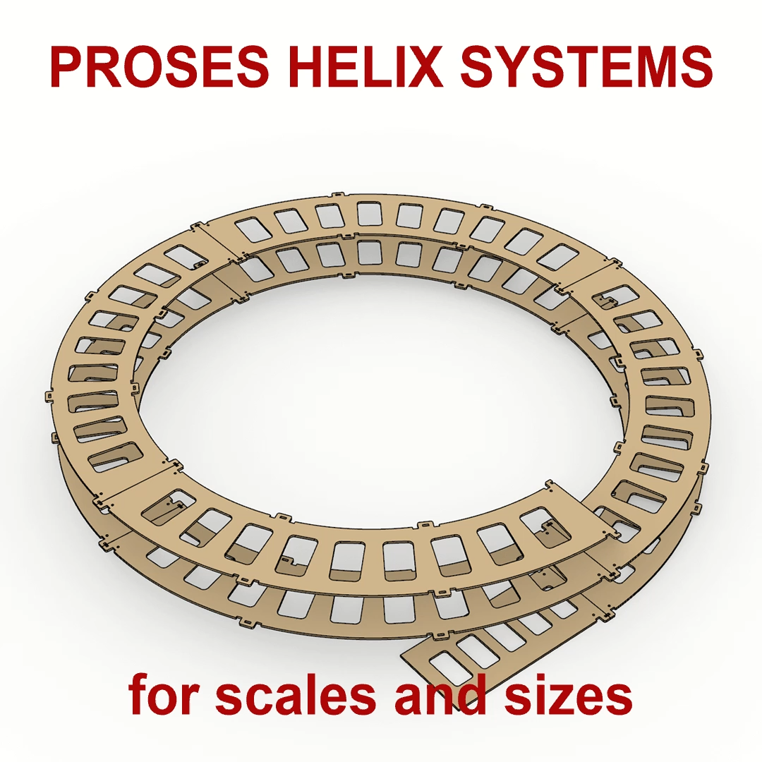 PROSES SINGLE TRACK LIGHT & STRONG HELIX for HORNBY, PECO Radius 4 (4.5 ...