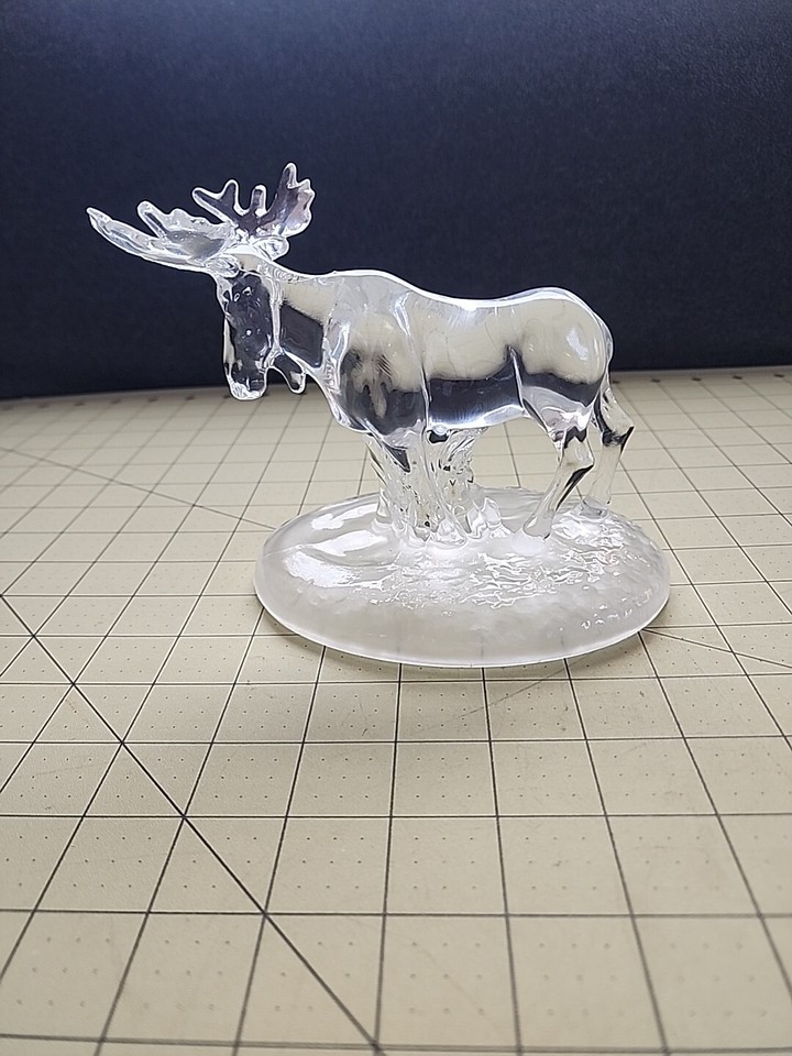 CLEAR GLASS MOOSE FIGURINE | eBay