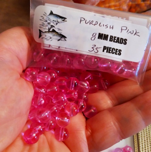 Fishing Premium Trout/Salmon/Steelhead Beads 8mm 35ct purplish pink ...