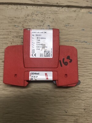 DEHN 953-011 DEHNRAIL DR-M-2P-30 DIN MOUNT SPD SURGE ARRESTOR MODULE, 2 ...