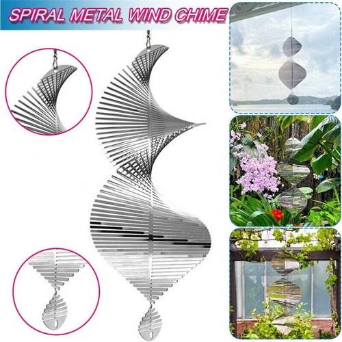 Helix Wind Spinner Metal Garden Spiral Wind Chime Outdoor Home Hanging ...