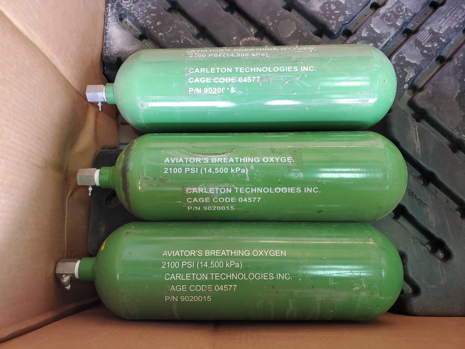 LOT OF 3 Carleton Tech Large Military Aviators Breathing Oxygen Tank ...