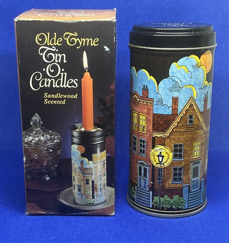 RARE Vintage 1981 Olde Tyme Tin O Candles, 5 Sandlewood Scented, Hong ...