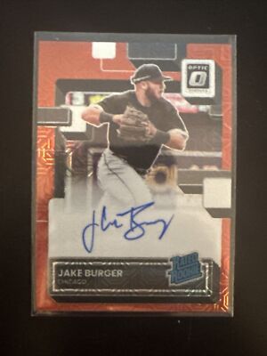 Jake Burger 2022 Donruss Optic Rated Rookie Signatures Red Mojo 11/99 ...