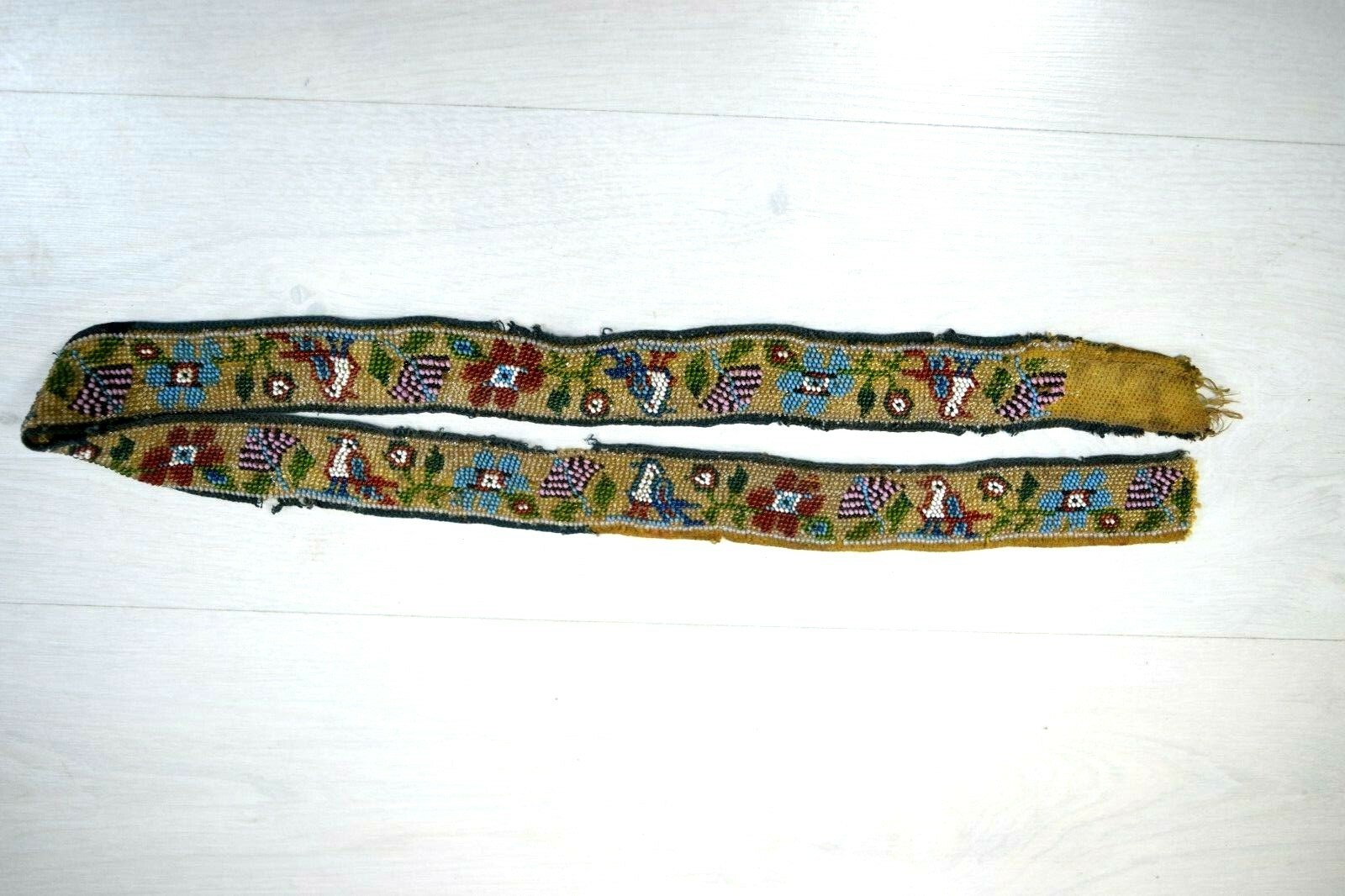 Antique Bulgarian WWI POW Beaded Handmade Beadwork Belt Beads Prisoners ...