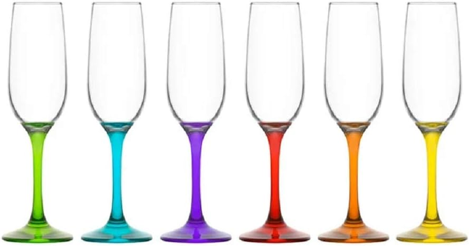 Ava Coloured 215 Ml Champagne Flute, 6 Piece Set | eBay