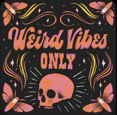 Weird Vibes Only Sticker 3” Goth Skull Stars Magik Moths Swirl | eBay