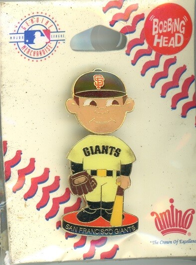 MLB Bobblehead Pin Choice Giants Yankees Mets Dodgers Angels + Bobble ...