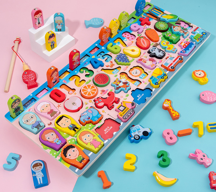 Multi functional shape cognitive matching puzzle, digital puzzle board for 3-6 | eBay