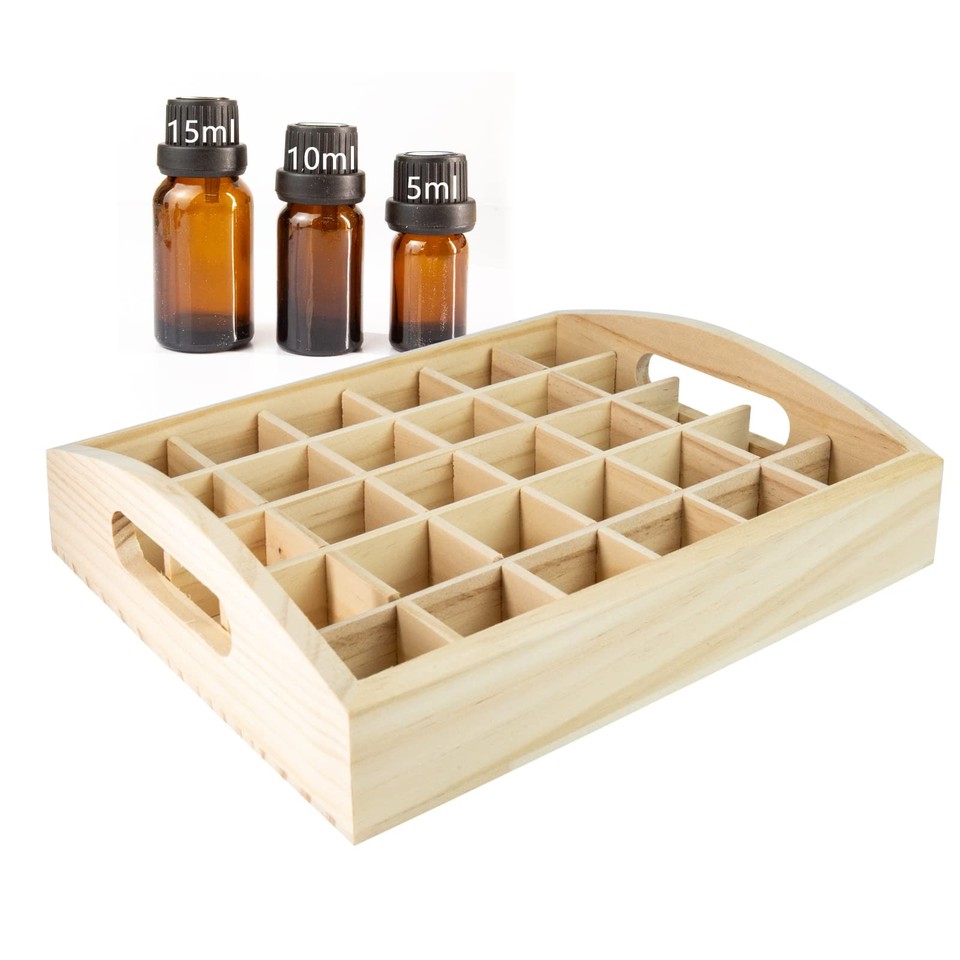 Essential Oil Storage Box Wooden Essential Oils Display Organizer Stand ...