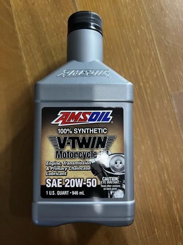Amsoil 20W-50 Synthetic V-Twin Motorcycle Oil 1 Qt Engine, Chaincase ...