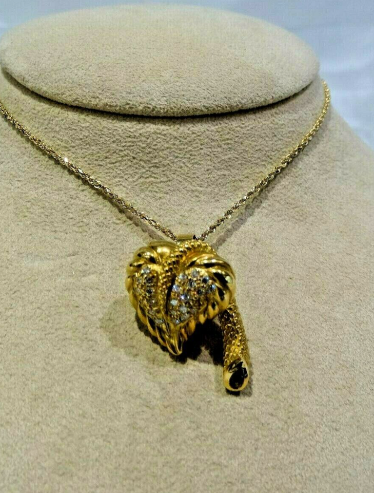 Authentic Judith Ripka Jewelry 18K Yellow Gold Diamond Brooch/Pin ...