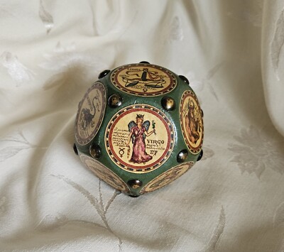 VINTAGE ASTROLOGICAL DIVINATION DICE - LEATHER/WOOD - PAPERWEIGHT ...