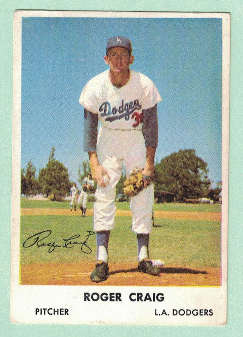 1961 Bell Brand Dodgers, #38, Roger Craig, Los Angeles Dodgers, VGEX+ ...