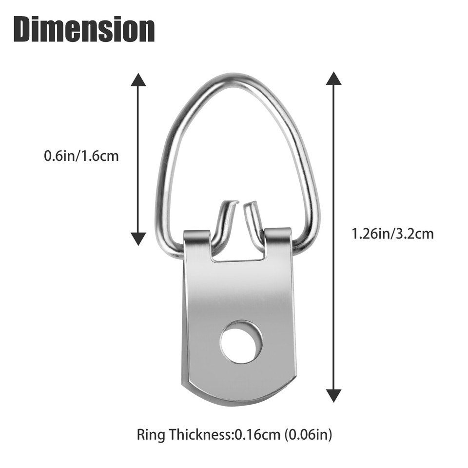 50/100Pcs Metal D Ring Picture Frame Hangers with Screws Photo Hanging ...