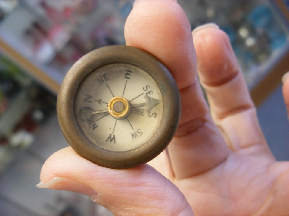 Antique Vintage Marbles Gladstone MI Brass Compass | eBay