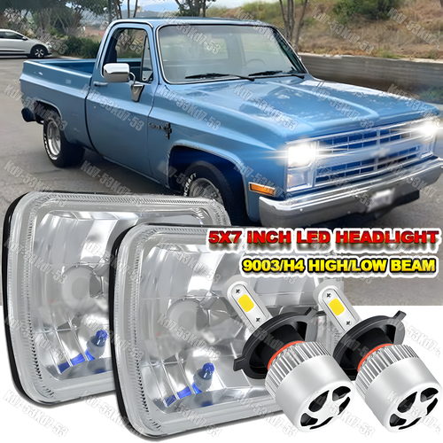 For Chevrolet C10 C20 C30 1981-1986 Pair 7x6" 5x7 LED Headlights Hi/Lo ...