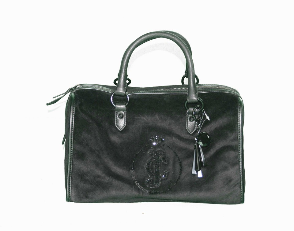 NWT Juicy Couture Crystals JC Monogram logo Satchel Bag + Bling Charm ...