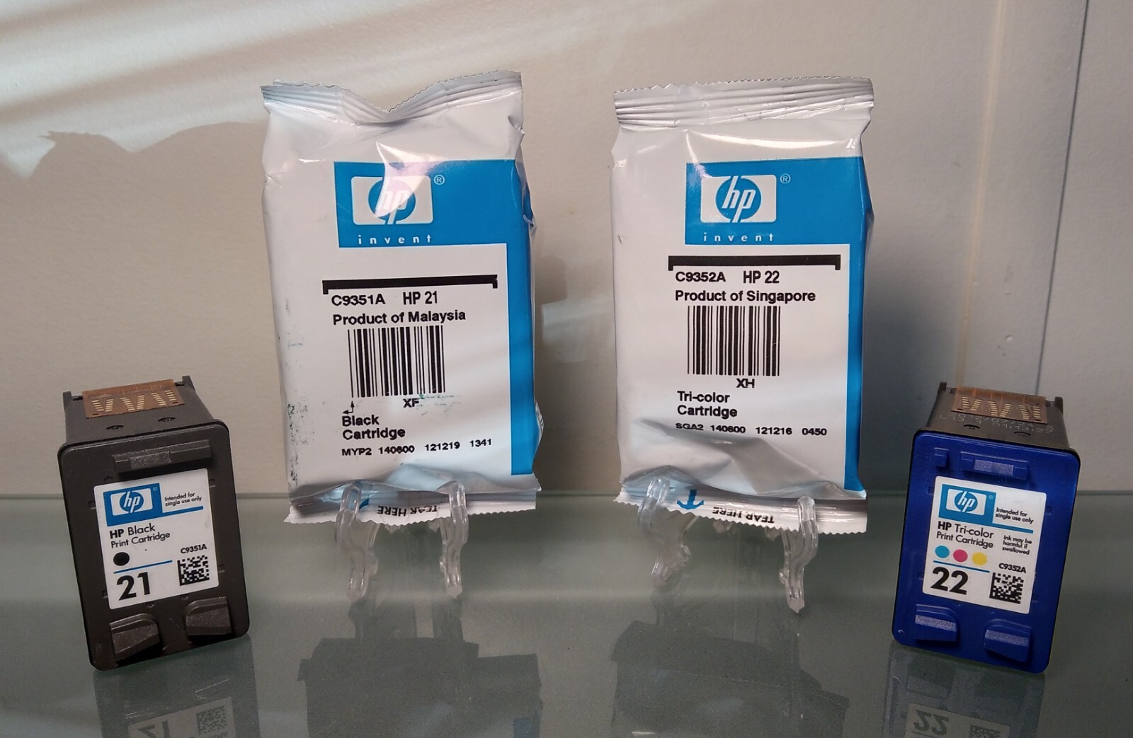 HP Invent NEW C9351A and C9352A Ink Cartridges w/used Lot(4): Printer ...