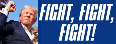 3x8 inch Trump FIGHT FIGHT FIGHT Bumper Sticker (Republican Shot GOP ...
