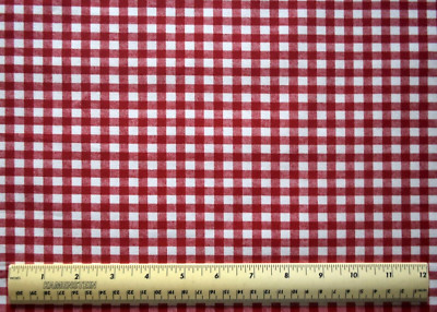 Red White Gingham Check Quilts Home Decor By the 1/4 yard cotton fabric ...