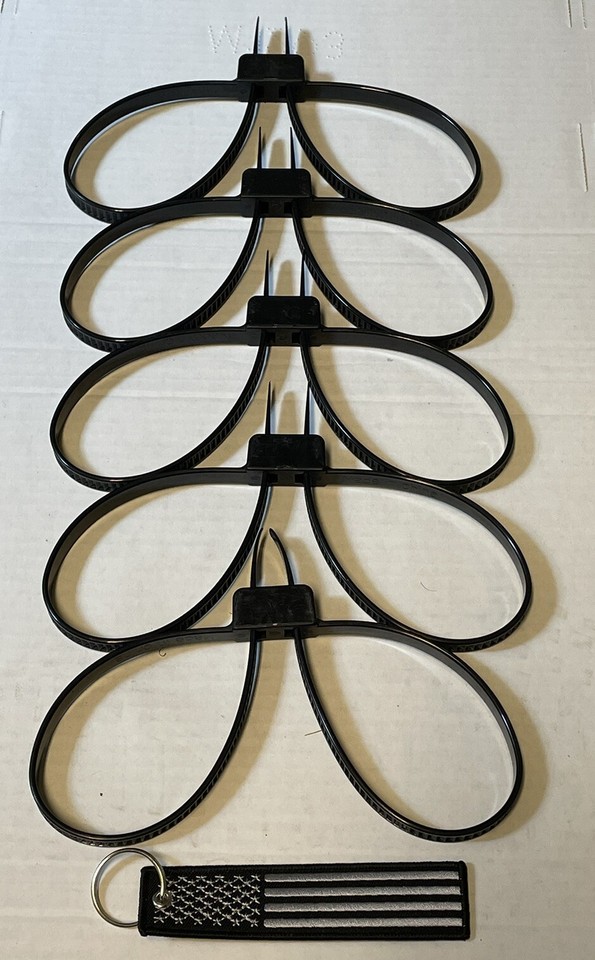 5 Pack Zip Tie Hand Flex Cuffs 250lb Tensile Strength Combat Vet ...