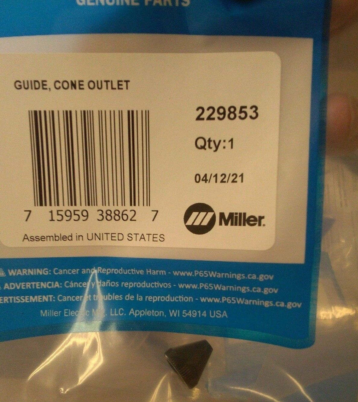 Miller Welding Nylon Cone Outlet Guide # 229853 for sale online | eBay