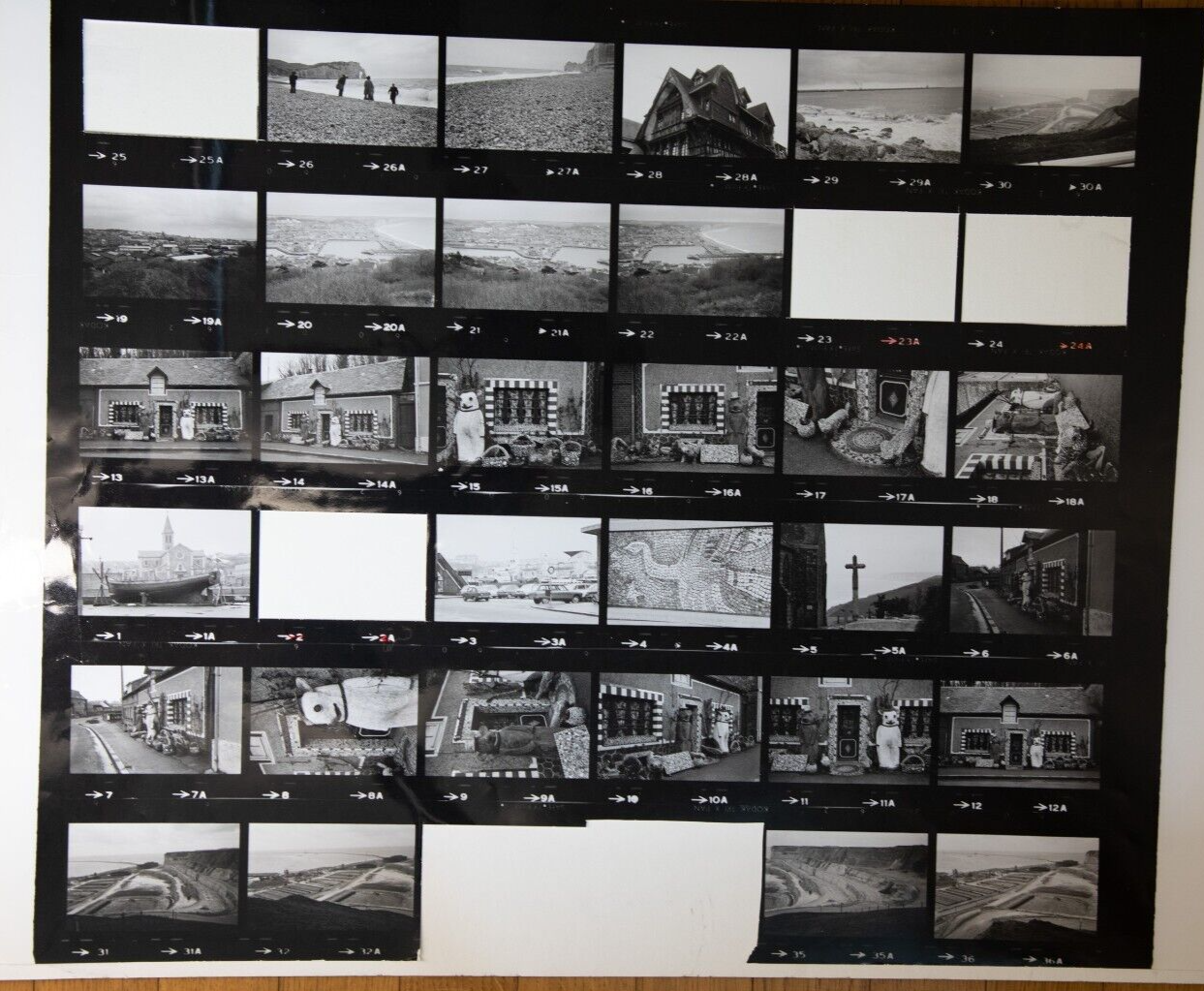 Photo Print Large Contact Sheet 1980 Various Views Normandy 40X50cm ...
