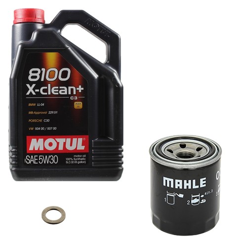 Mahle Filtre à Huile 5 L Motul 5W-30 8100 X-Clean + pour Kia Âme 1.6 ...