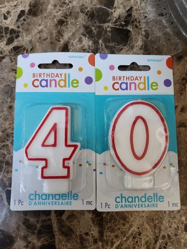 40th Number #40 Birthday Candles Cake Topper Red 3" Anniversary | eBay