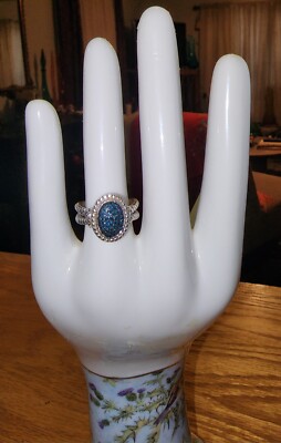 Affinity Blue Diamond Pave' Ring .20 Carat Sterling Silver Size 5 ...