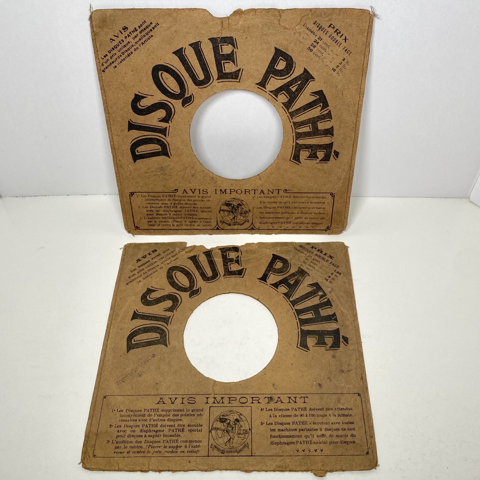 Disque Pathe Records Company Vintage Original Sleeves Only Lot No Discs ...