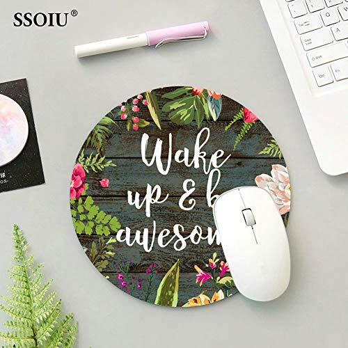 Round Mouse Pad Custom Wake up and be Awesome Inspirational Quotes ...