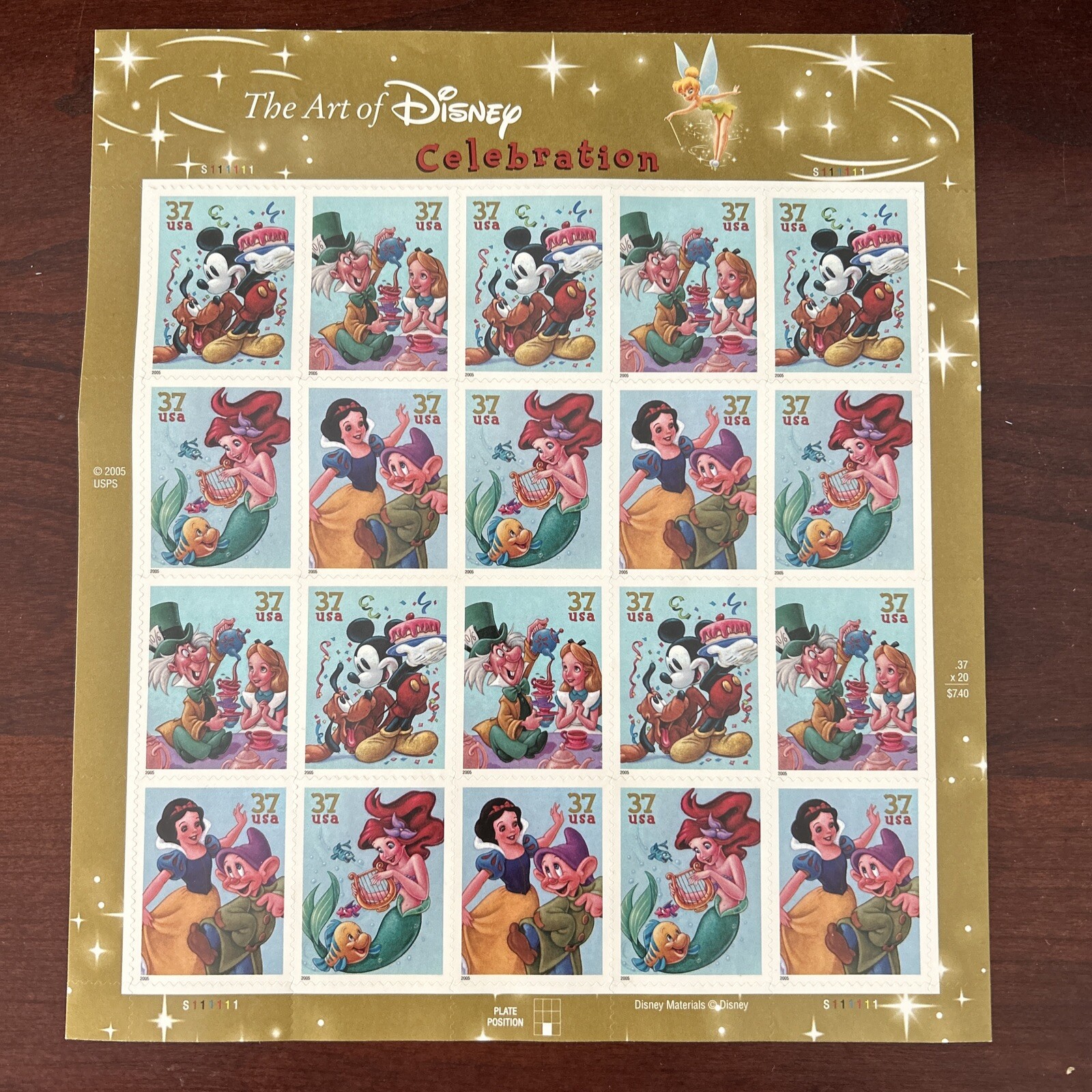 US The Art of Disney Celebration 37c stamp sheet - 20 Count | eBay