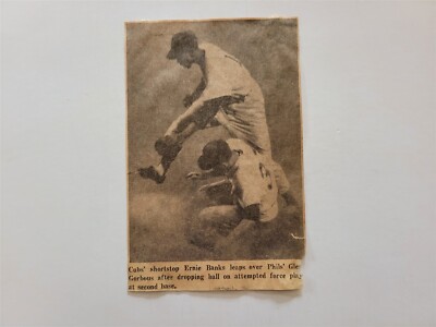 Ernie Banks Glen Gorbous Cubs Phillies 1955 Baseball Panel | eBay