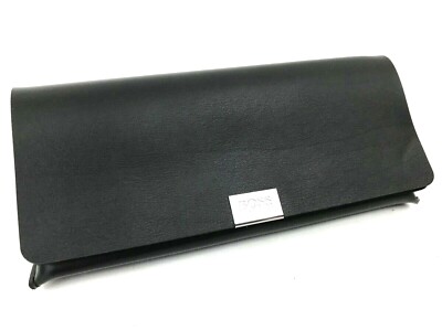 HUGO BOSS Soft Eyeglass Sunglass Case Silver Logo Snap Closure Lined ...