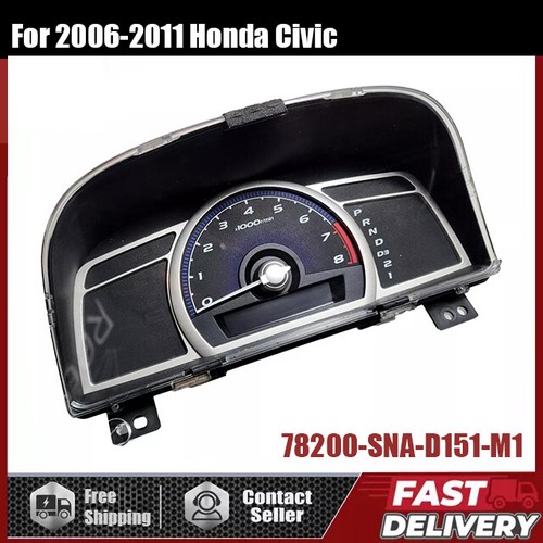 For 2006-2011 Honda Civic Speedometer Instrumental KPH Cluster 78200 ...