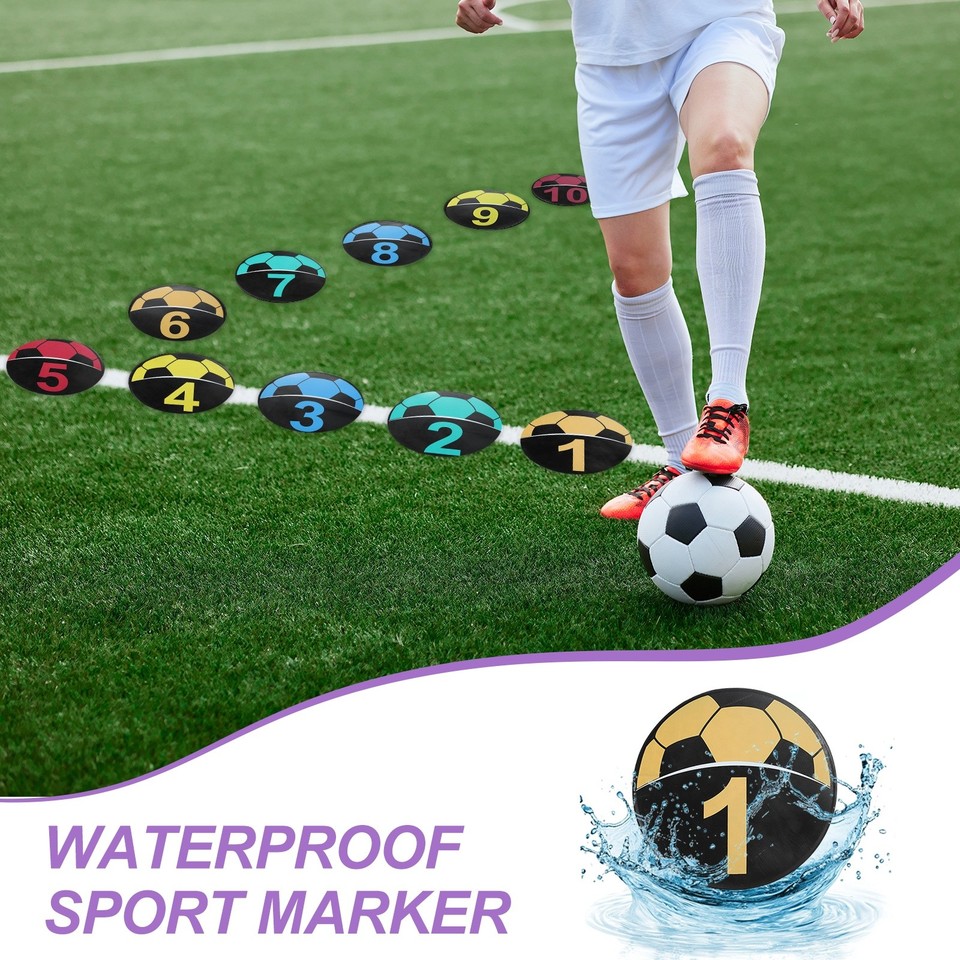 10 Pcs 9 Inch Number Spot Markers Soccer Floor Dots Agility Markers, 5 ...