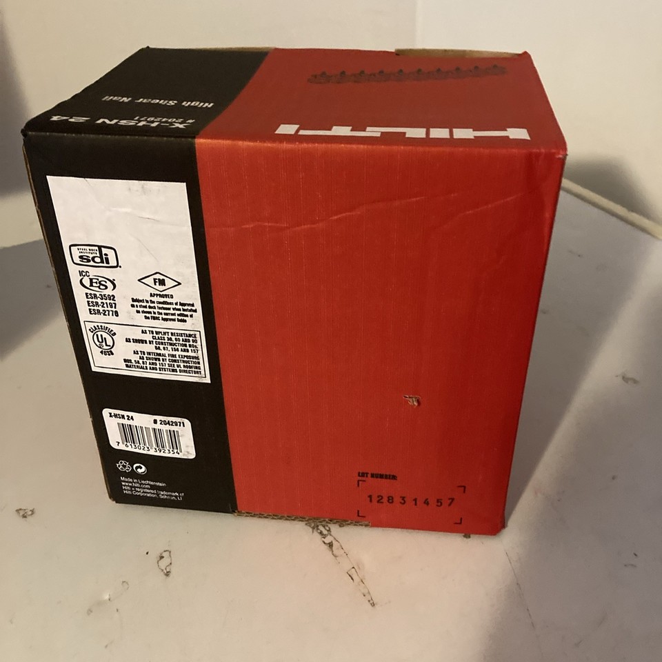 HILTI X-HSN 24 High Shear Nail DX9 Powder Actuated Metal Deck Fasteners ...