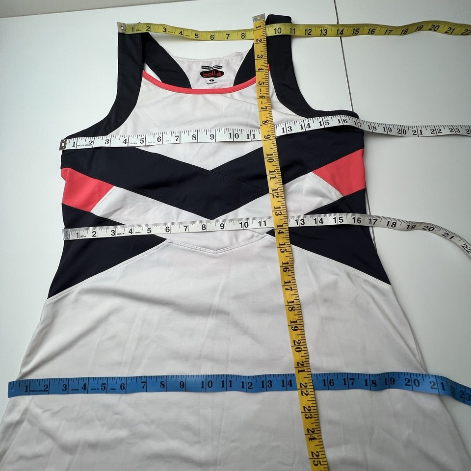 Bolle Tennis Dress Women's Size Large Racerback Shelf Bra Stretch | eBay