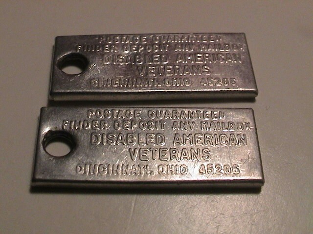 OHIO 1966 DAV PAIR DISABLED AMERICAN VETERAN MINI AUTOMOBILE LICENSE ...