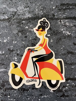 Shag Scooter Girl Retro Art Sticker Decal 2002 | eBay